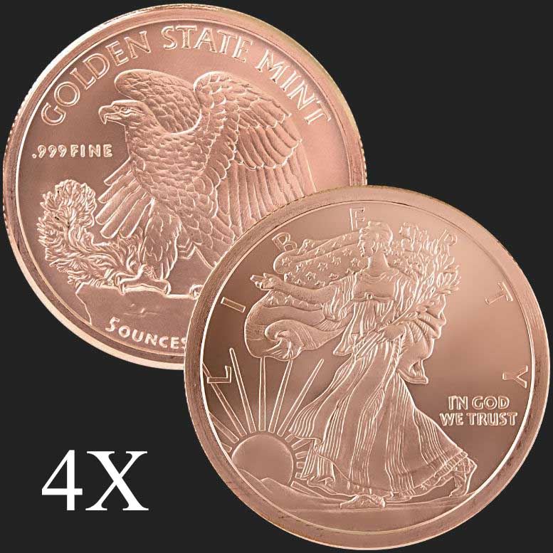 5 oz Walking Liberty .999 Fine Copper Round