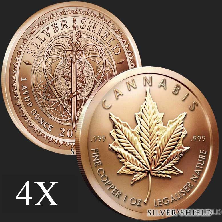 1 oz Cannabis .999 Fine Copper Round