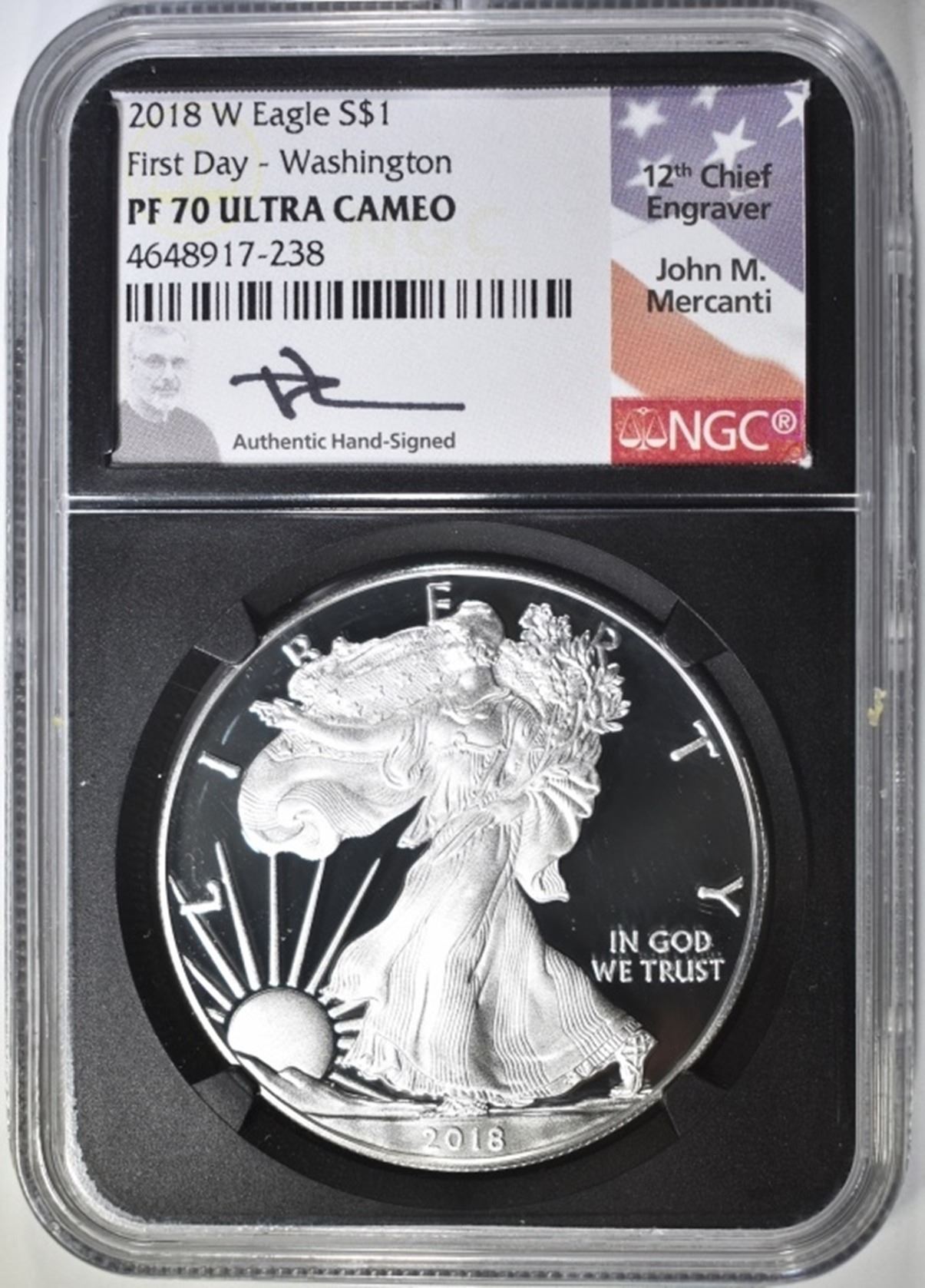 2018-W AMERICAN SILVER EAGLE NGC PF-70 ULTRA CAMEO