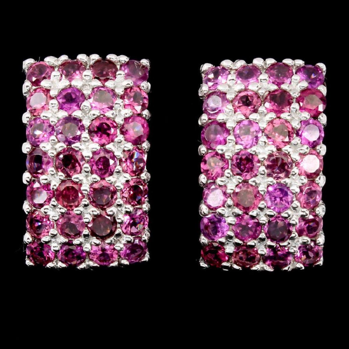 Natural Pink Raspberry Rhodolite Garnet Earrings