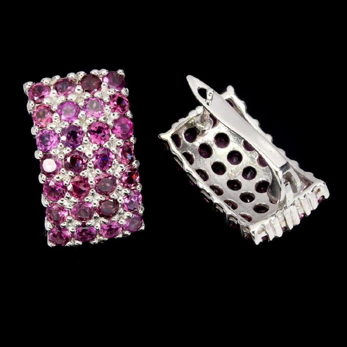 Natural Pink Raspberry Rhodolite Garnet Earrings