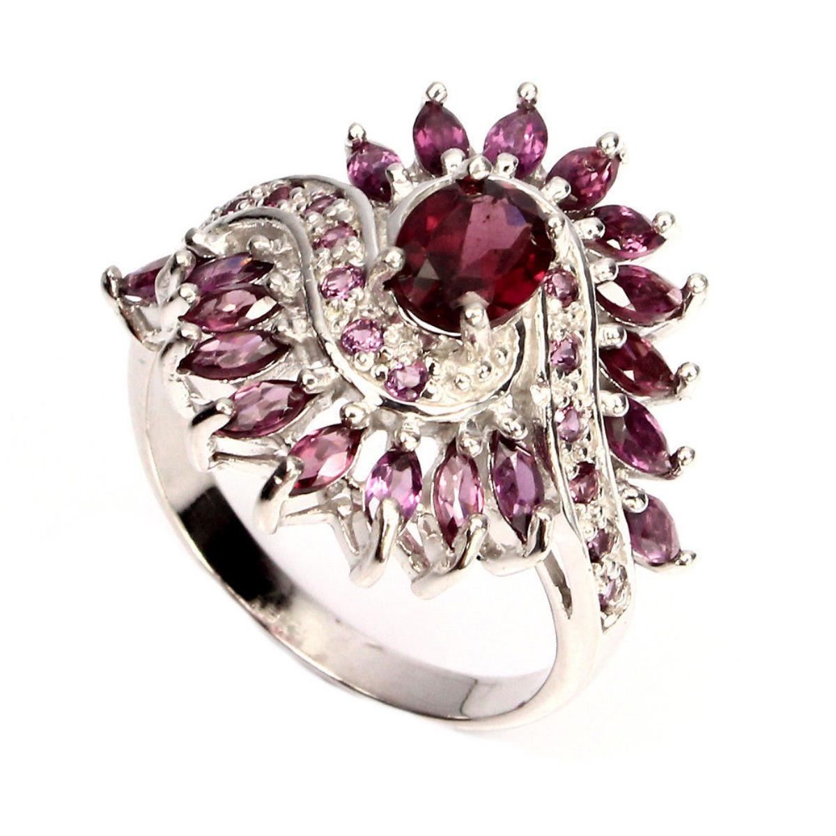 Natural Top Pink Raspberry Rhodolite Garnet Ring