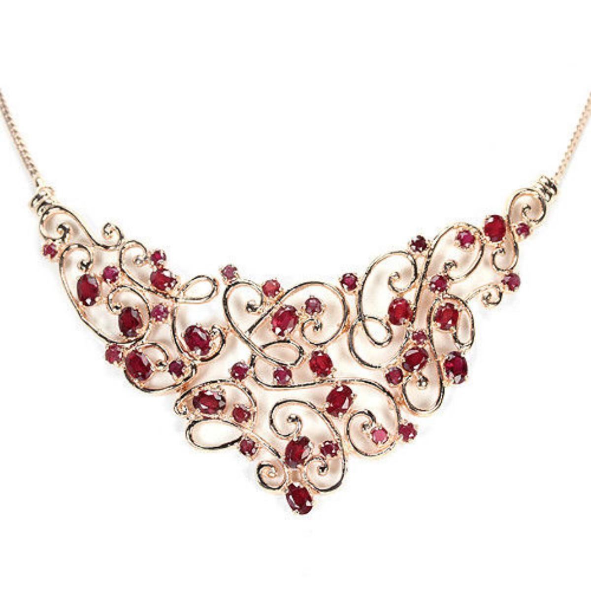 Natural GENUINE BLOOD RED RUBY Necklace