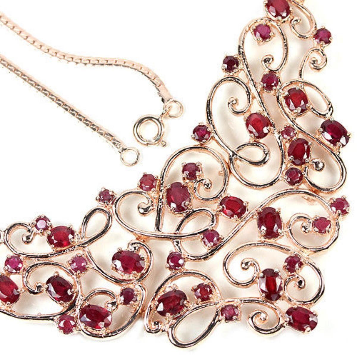 Natural GENUINE BLOOD RED RUBY Necklace