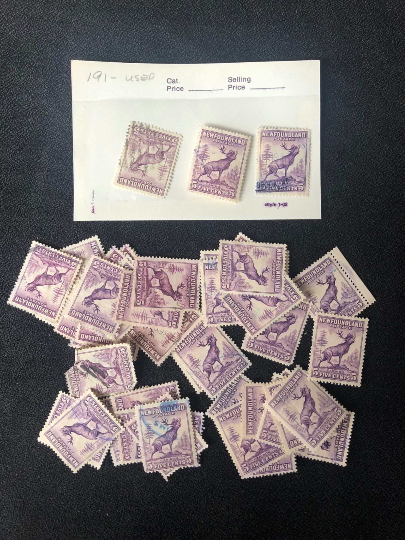 CANADIAN STAMPS LOT (NEWFOUNDLAND FIVE CENTS)