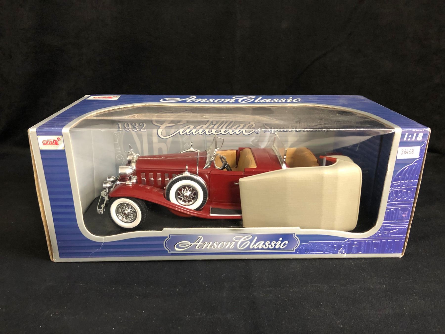 Anson Classic 1/18 Scale 1932 Cadillac Sport Phaeton Die Cast Metal