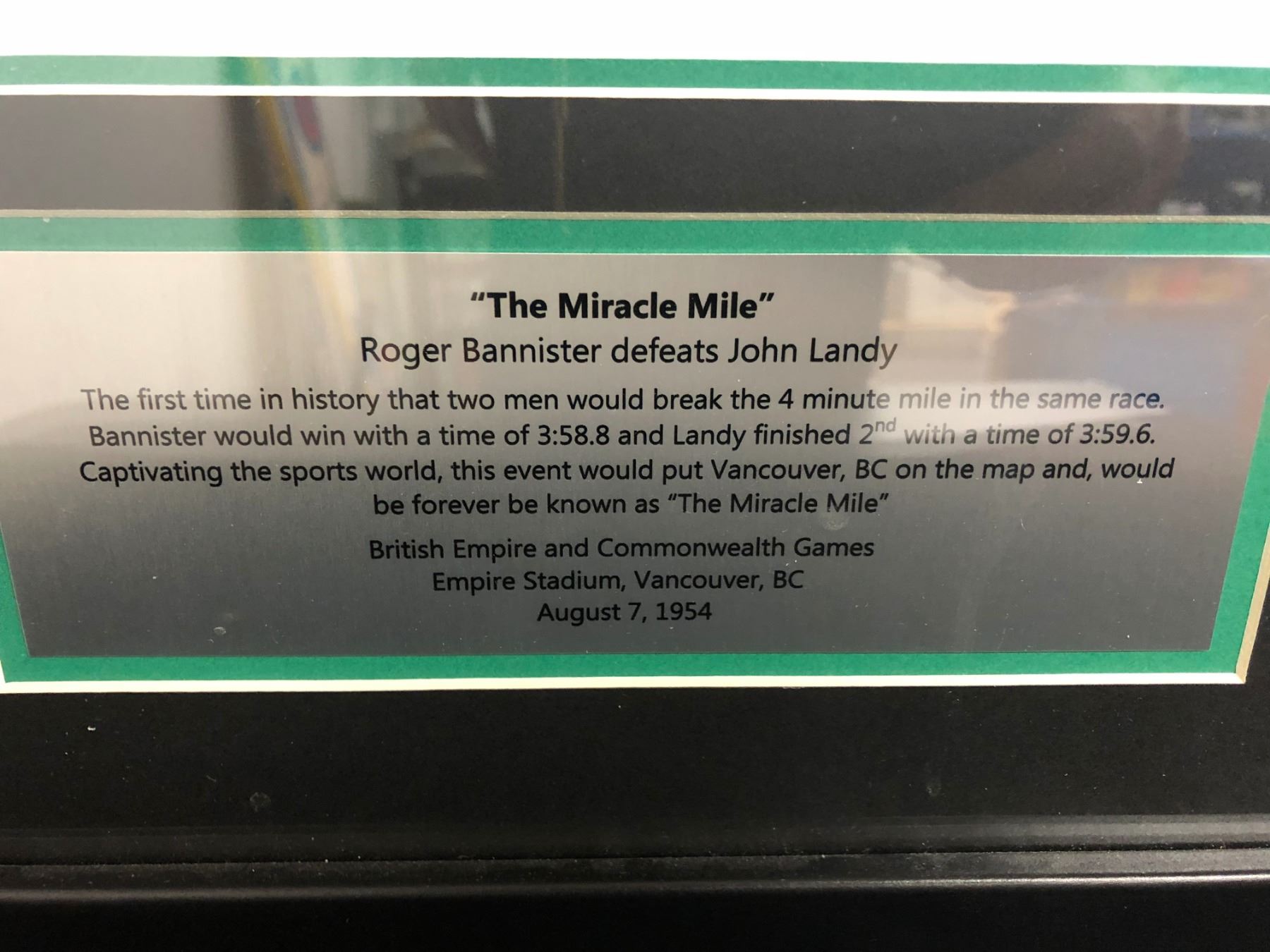 ROGER BANNISTER/ JOHN LANDY DUAL SIGNED "THE MIRACLE MILE" FRAMED ...