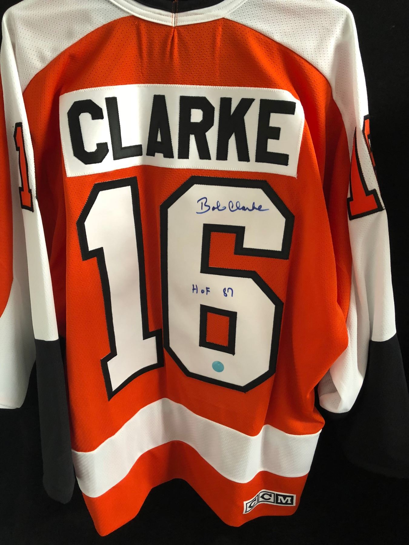 BOBBY CLARKE SIGNED FLYERS JERSEY (AJ SPORTS HOLO)