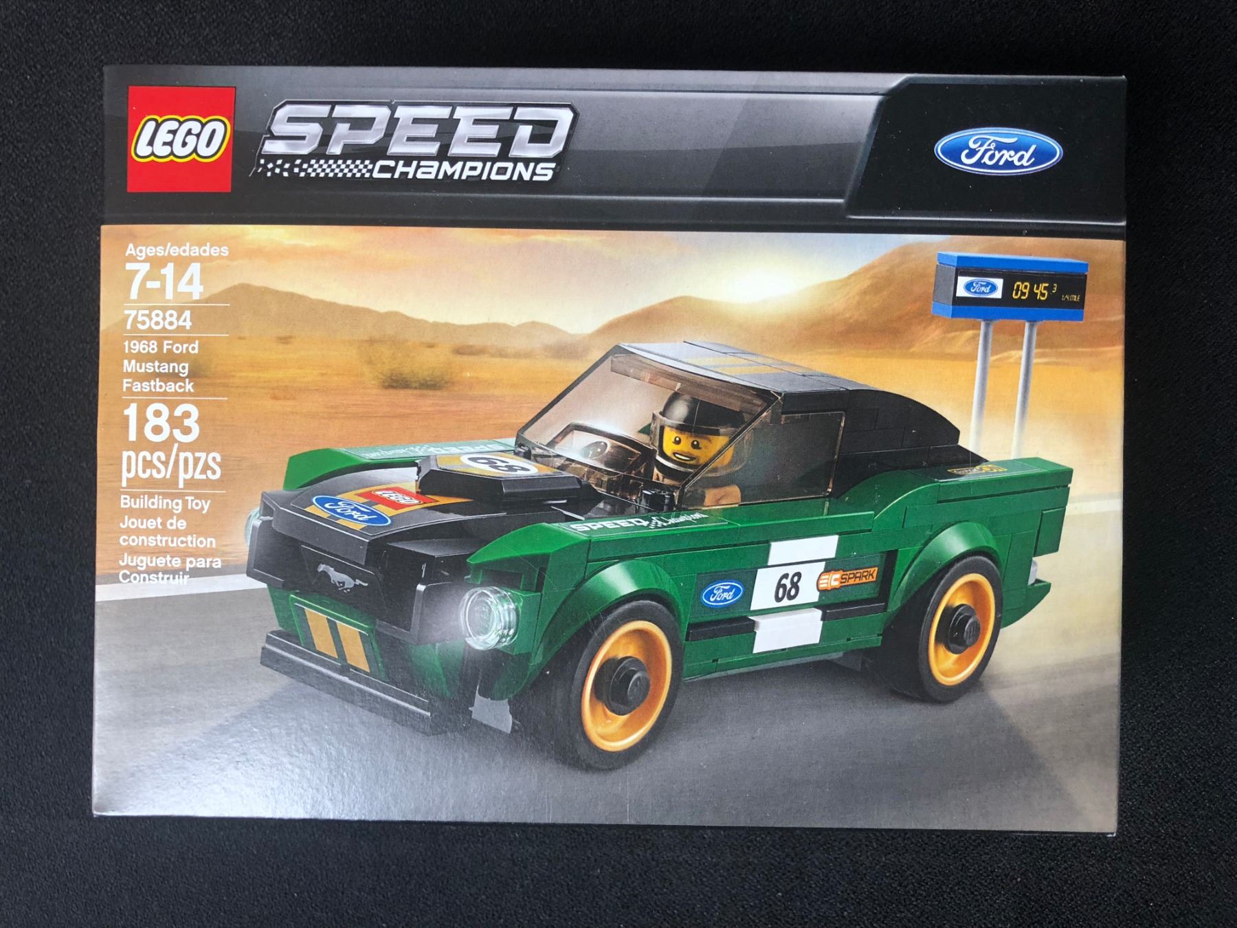 LEGO 1968 Ford Mustang Fastback RACE CAR SPEED CHAMPIONS 75884