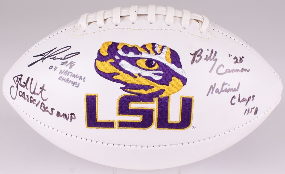 Billy Cannon, Justin Vincent Jacob Hester Signed LSU Tigers Logo ...