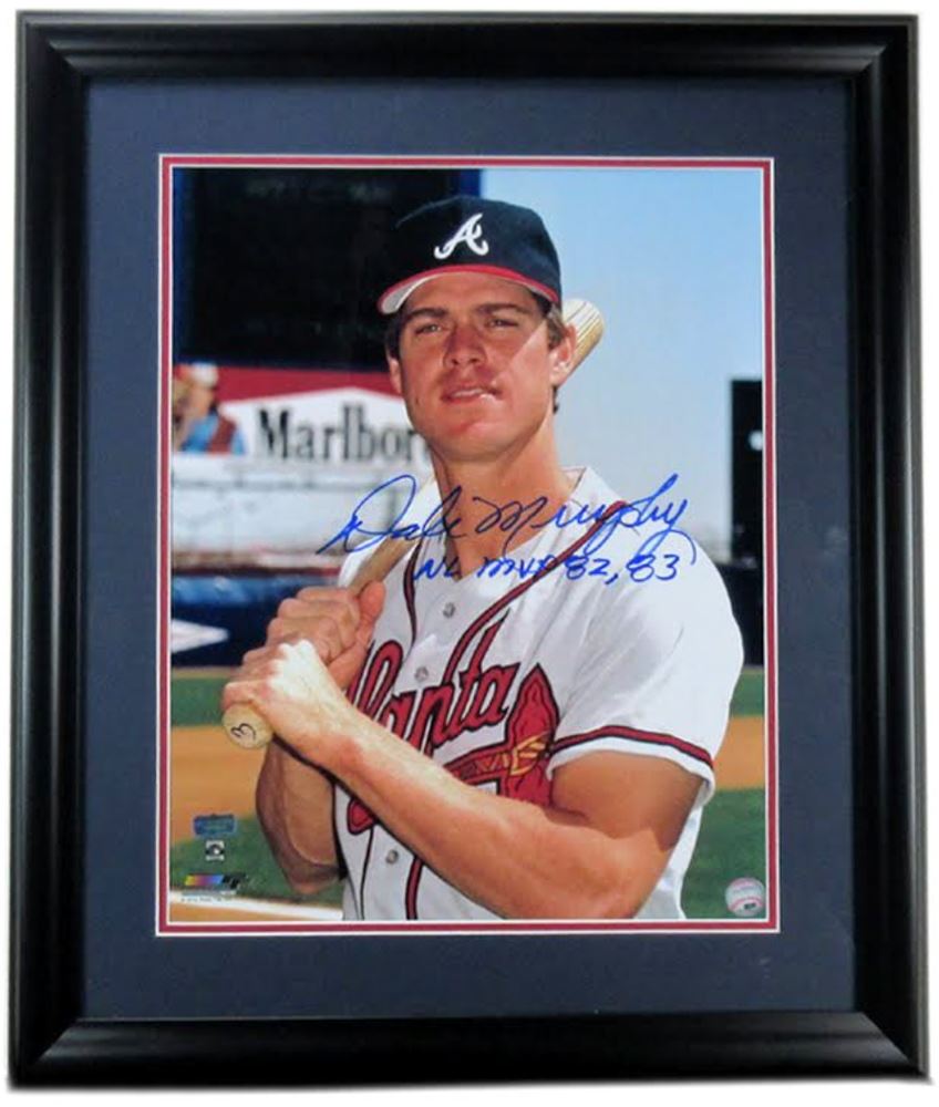 Dale Murphy Signed Braves 23x27 Custom Framed Photo Display Inscribed ...