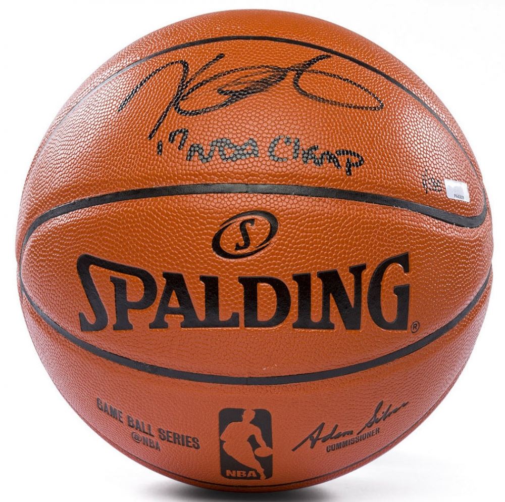 Kevin Durant Signed Spalding Game Ball Series Basketball Inscribed "17 ...