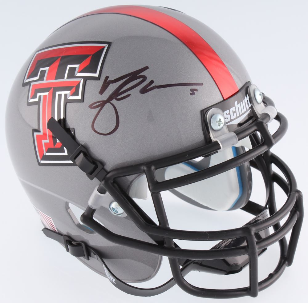 Michael Crabtree Signed Texas Tech Red Raiders Mini-Helmet (JSA COA)