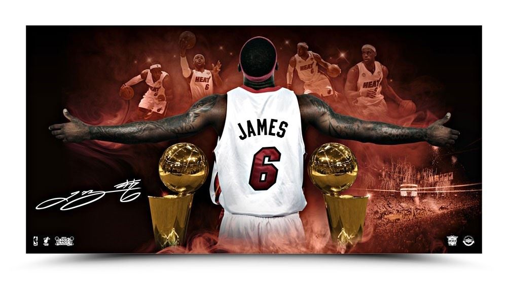 LeBron James Signed 2013 NBA Finals "Witness" 18x36 Limited Edition ...