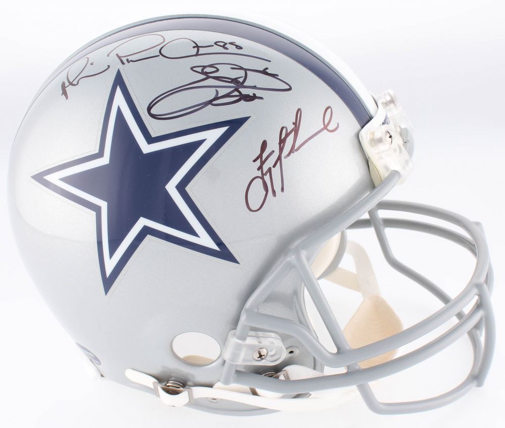 Troy Aikman, Emmitt Smith Michael Irvin "The Triplets" Signed Cowboys Authentic On-Field Full-Size