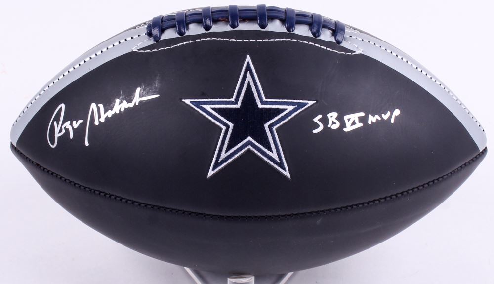 Roger Staubach Signed Cowboys Logo Football Inscribed "SB VI MVP" (JSA COA)