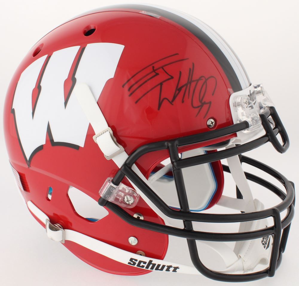 J. J. Watt Signed Wisconsin Badgers Full-Size Authentic On-Field Helmet ...