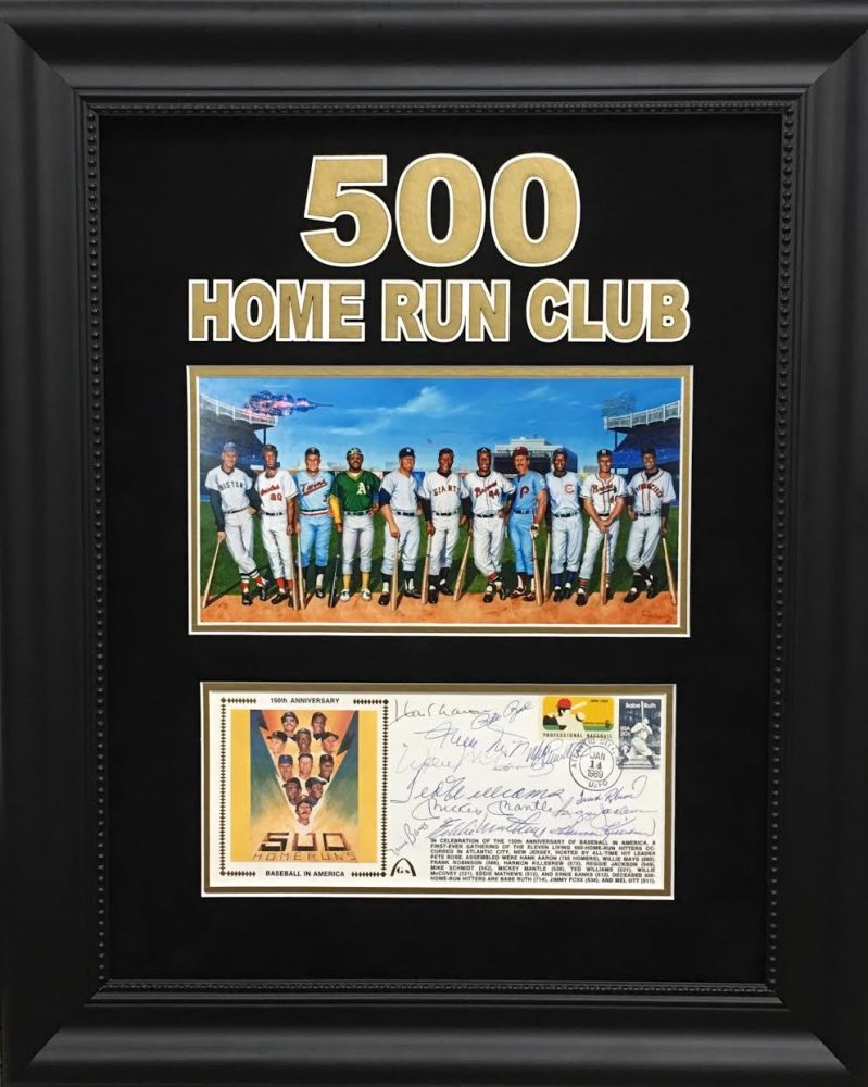 500 Home Run Club 18x22 Custom Framed FDC Envelope Display Signed by ...