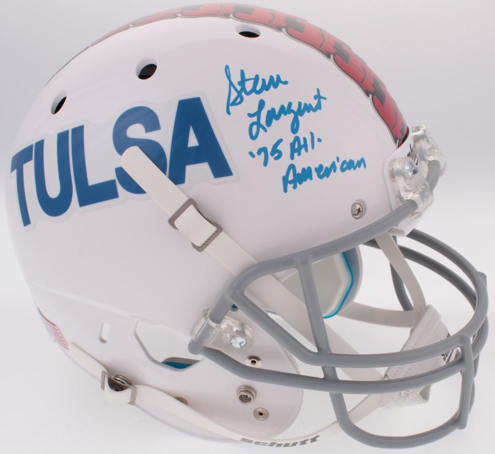 Steve Largent Signed Tulsa Golden Hurricanes Full-Size Helmet Inscribed ...