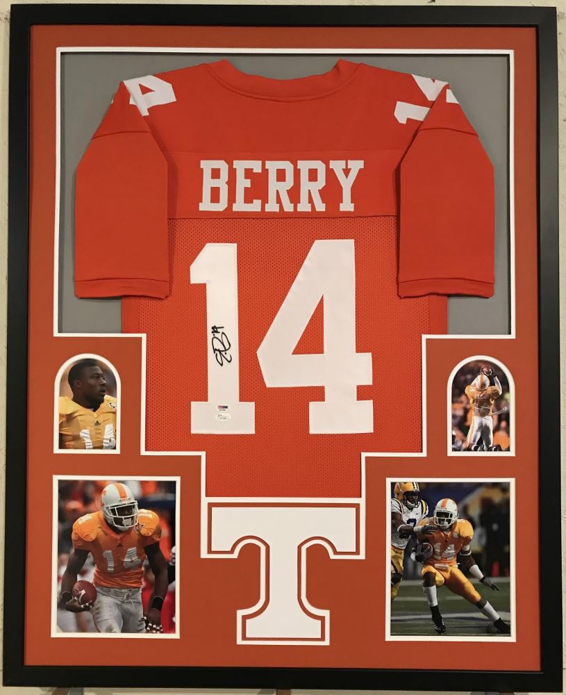 Eric Berry Signed Tennessee Volunteers 34x42 Custom Framed Jersey (PSA COA)