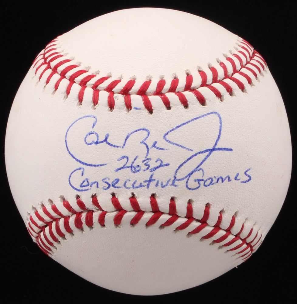 Cal Ripken Jr. Signed OML Baseball Inscribed "2632 Consecutive Games ...