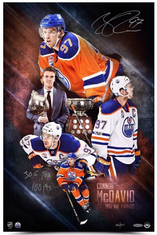 Connor McDavid Signed "2017 NHL Awards" Oilers 16x24 Limited Edition ...
