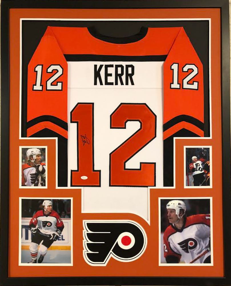 Tim Kerr Signed Flyers 34x42 Custom Framed Jersey (JSA COA)