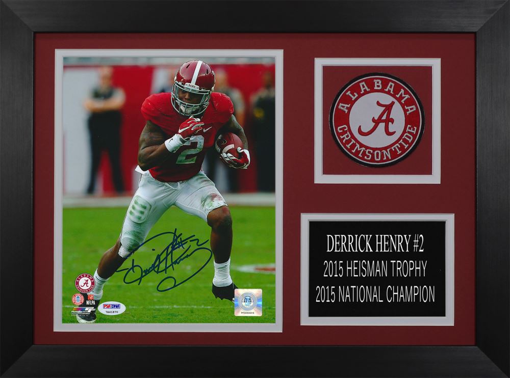 Derrick Henry Signed Alabama Crimson Tide 14x18.5 Custom Framed Photo ...