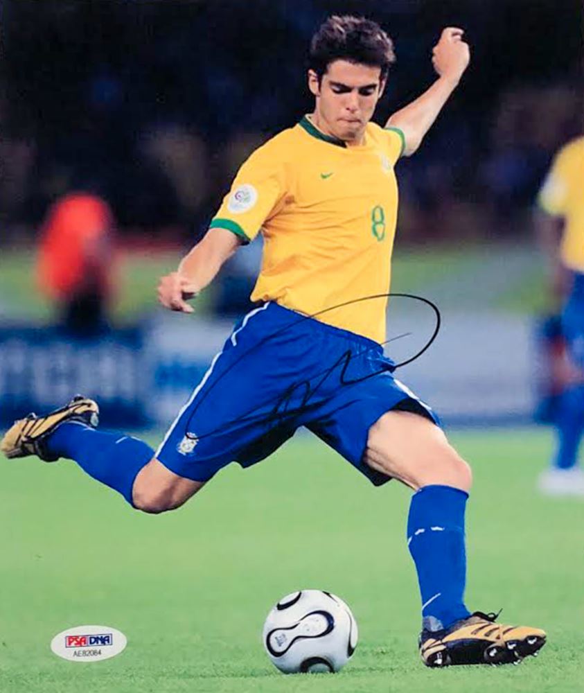 Kaka Signed Team Brazil 8x10 Photo (PSA COA)