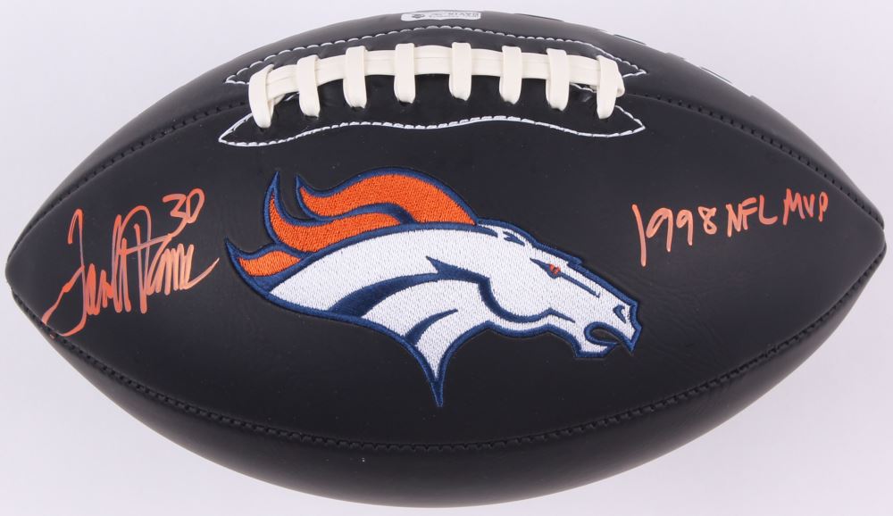 Terrell Davis Signed Broncos Logo Football Inscribed "1998 NFL MVP ...