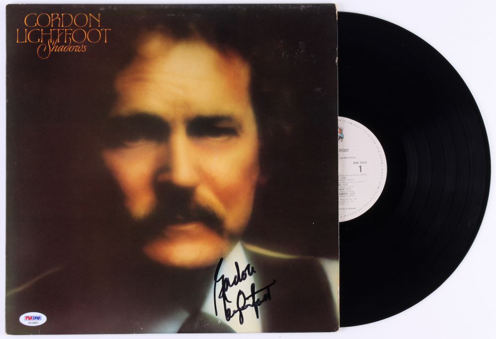 Gordon Lightfoot Signed "Shadows" Vinyl Record Album (PSA COA)