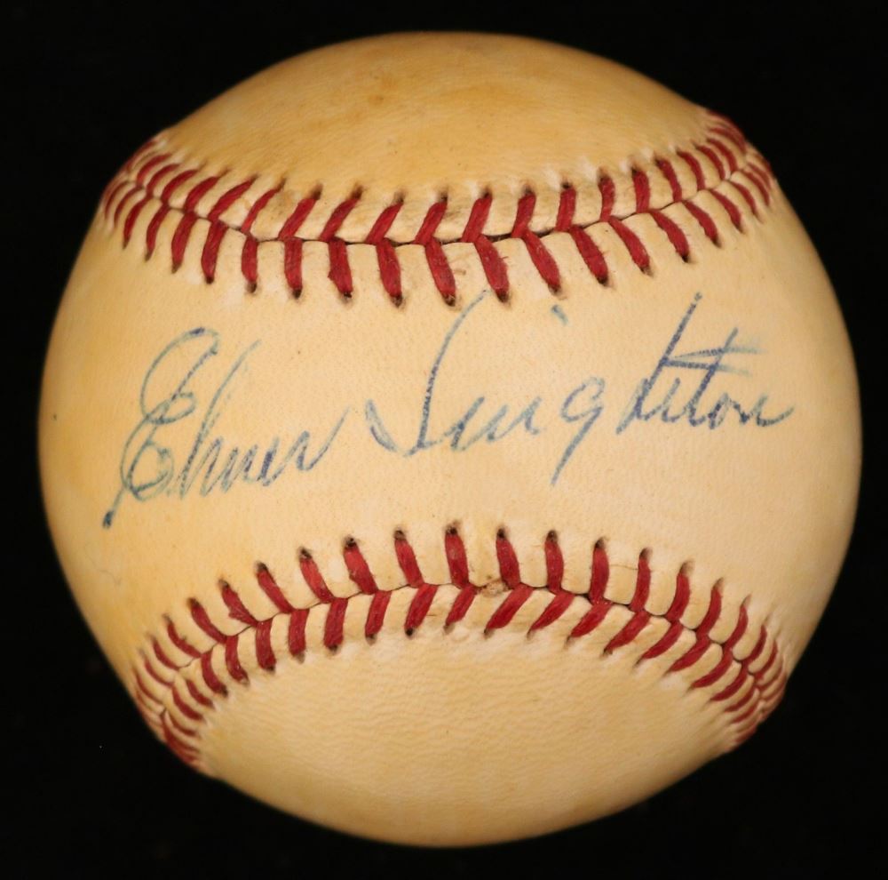 Elmer Singleton Signed ONL Baseball (JSA COA)