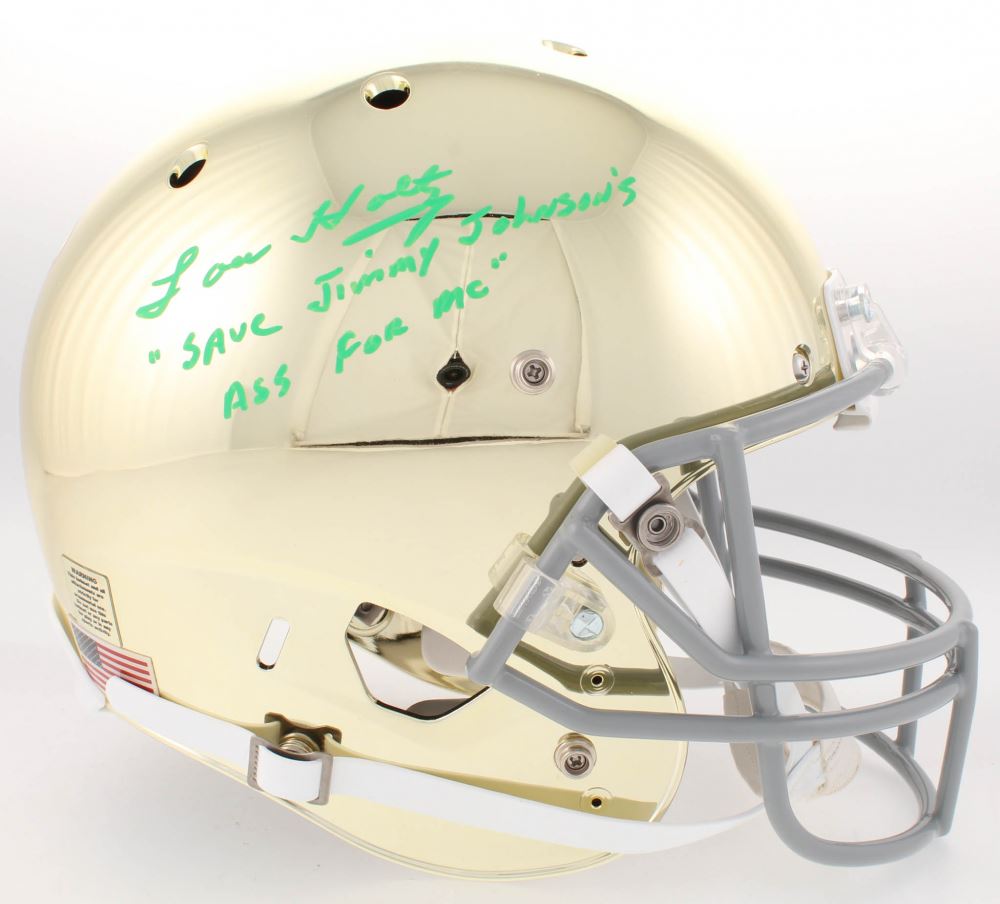 Lou Holtz Signed Notre Dame Fighting Irish Custom Gold Chrome Full-Size ...