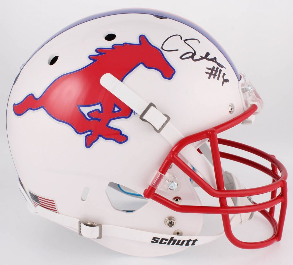 Courtland Sutton Signed SMU Mustangs Helmet (JSA COA)