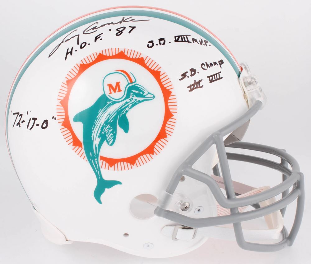 Larry Csonka Signed Dolphins Full-Size Authentic On-Field Throwback ...
