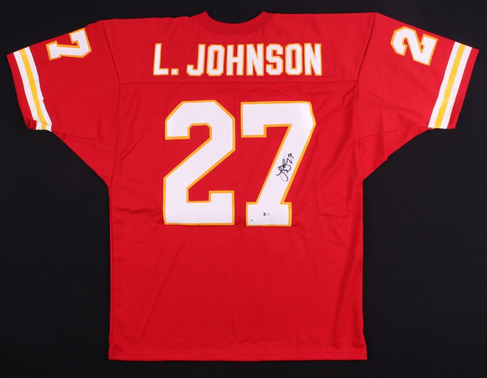 Larry Johnson Signed Kansas City Chiefs Jersey (Beckett COA)