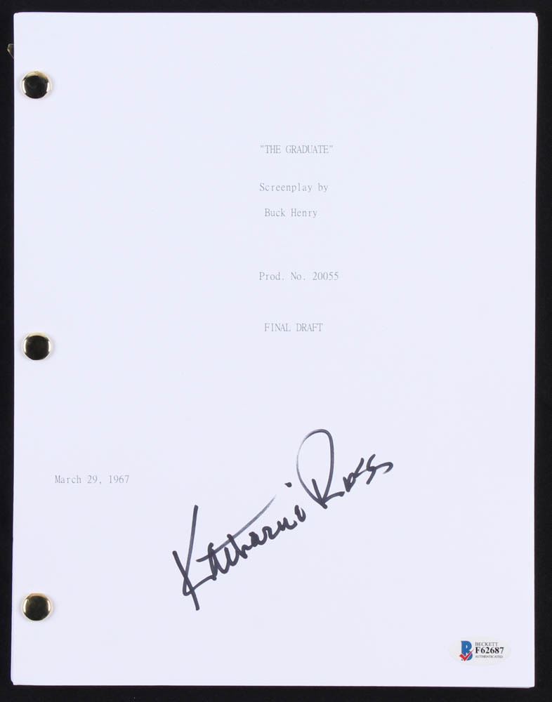Katharine Ross Signed "The Graduate" Full Movie Script (Beckett COA)