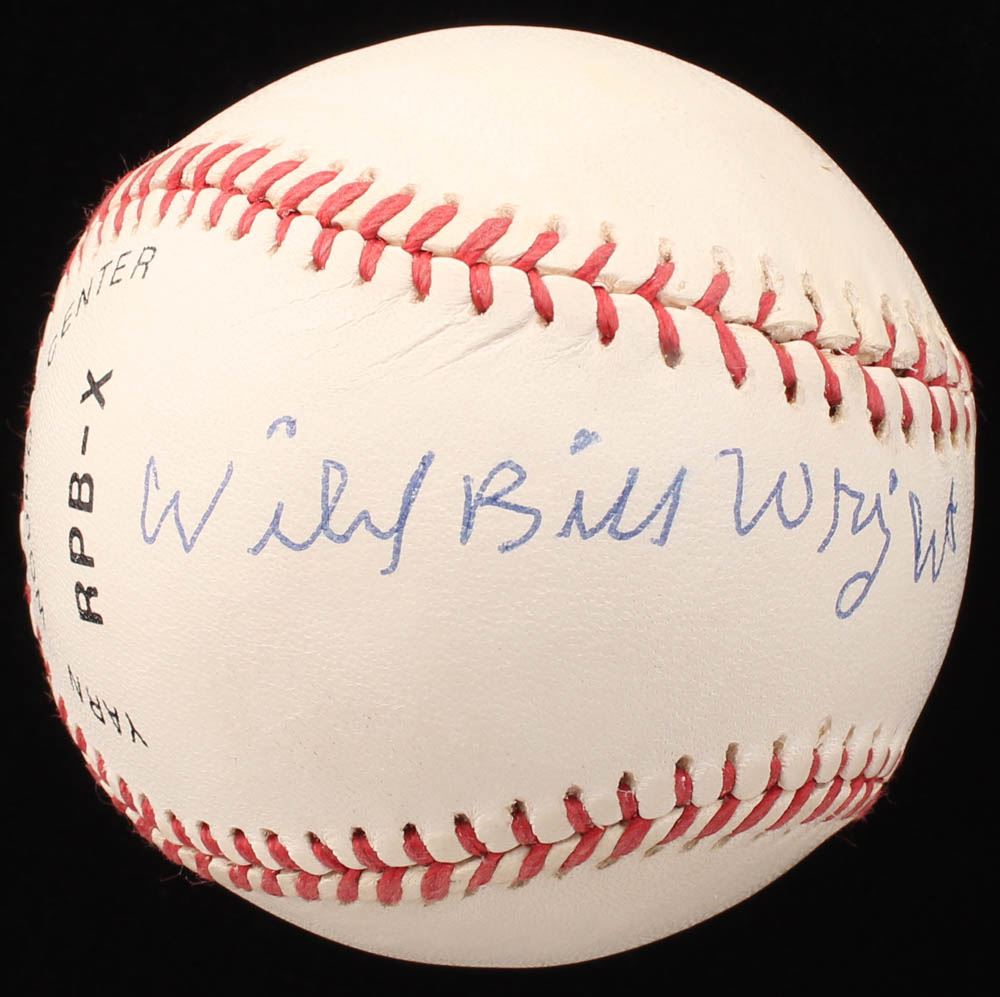 Bill "Wild" Wright Signed OL Baseball (JSA COA)