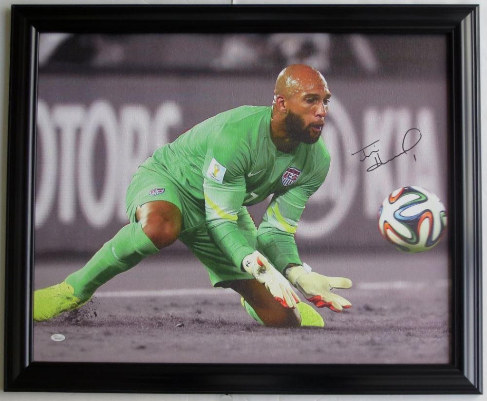 Tim Howard Signed Team USA 28x34 Custom Framed Canvas Display (JSA COA)