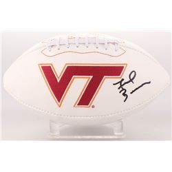 Frank Beamer Signed Virginia Tech Hokies Logo Football (JSA COA)