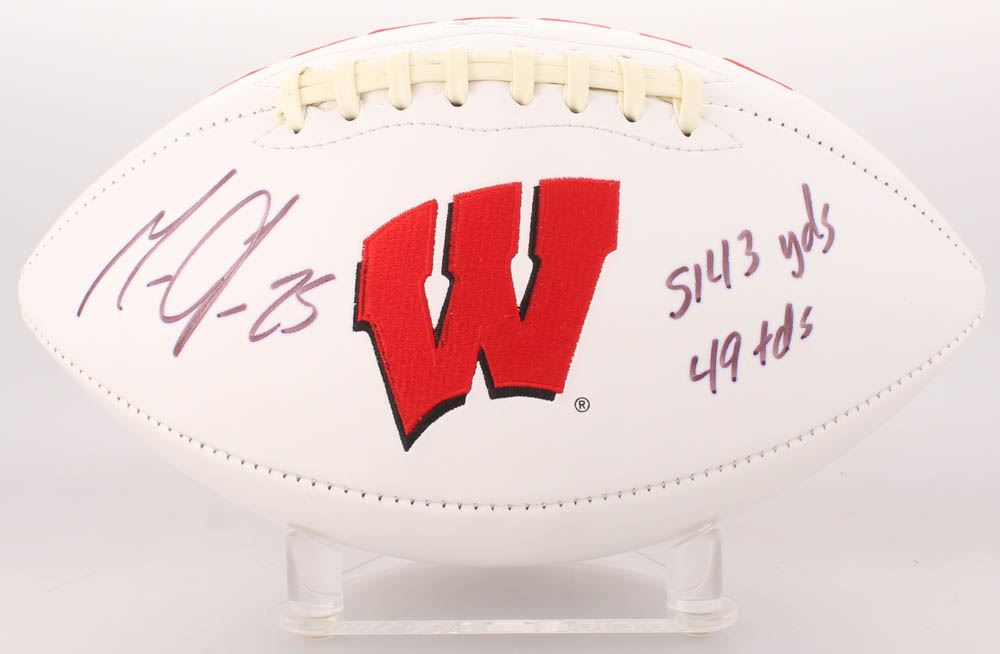 Melvin Gordon Signed Wisconsin Badgers Logo Football Inscribed "5143 ...