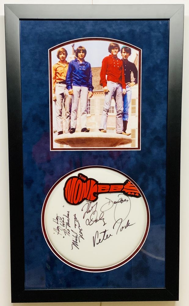 The Monkees 16.5x28 Custom Framed Drumhead Display Signed by (4) with ...