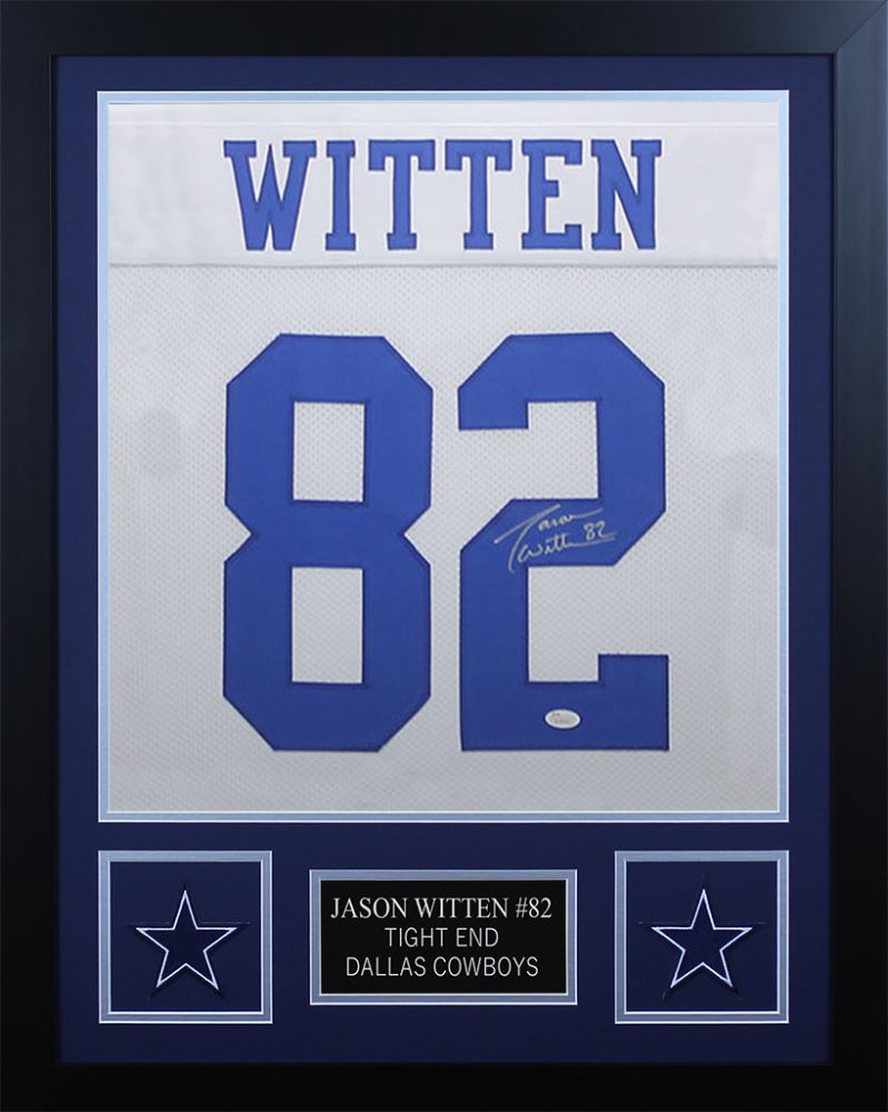 Jason Witten Signed Dallas Cowboys 24x30 Custom Framed Jersey (JSA COA ...