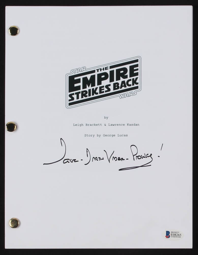 David Prowse Signed "Star Wars: The Empire Strikes Back" Full Movie ...