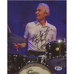 Charlie Watts Signed 8x10 Photo Inscribed "Thank You" (Beckett COA)