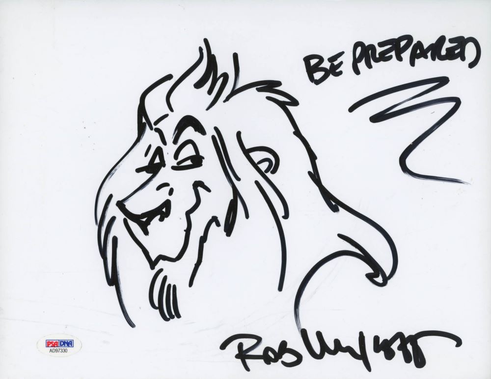 Rob Minkoff Signed 8.5x11 Cut with Original Sketch Inscribed "Be ...