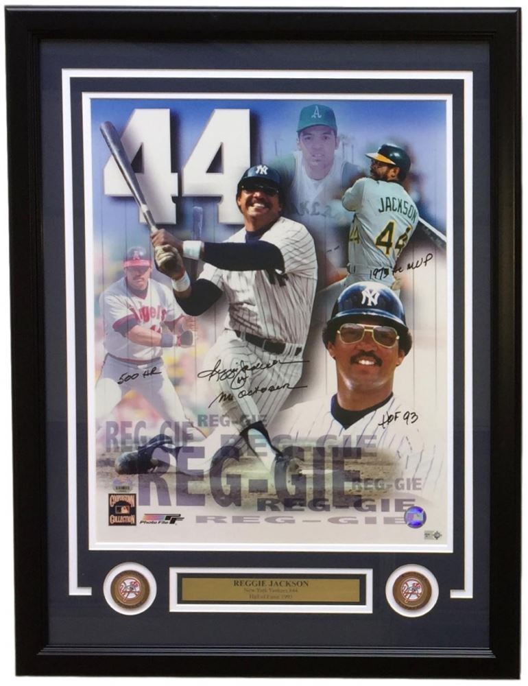 Reggie Jackson Signed New York Yankees 22x29 Custom Framed Photo ...