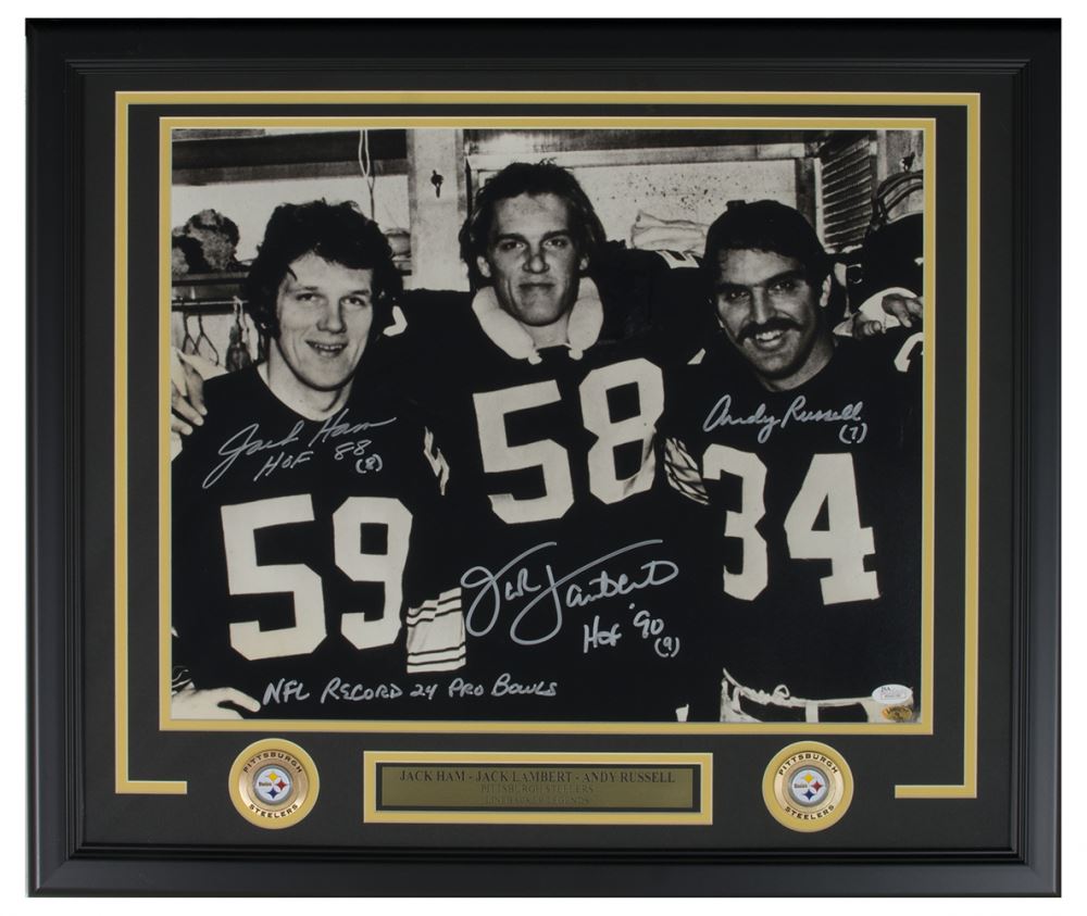 Jack Ham, Jack Lambert Andy Russell Signed Pittsburgh Steelers 22x27 ...