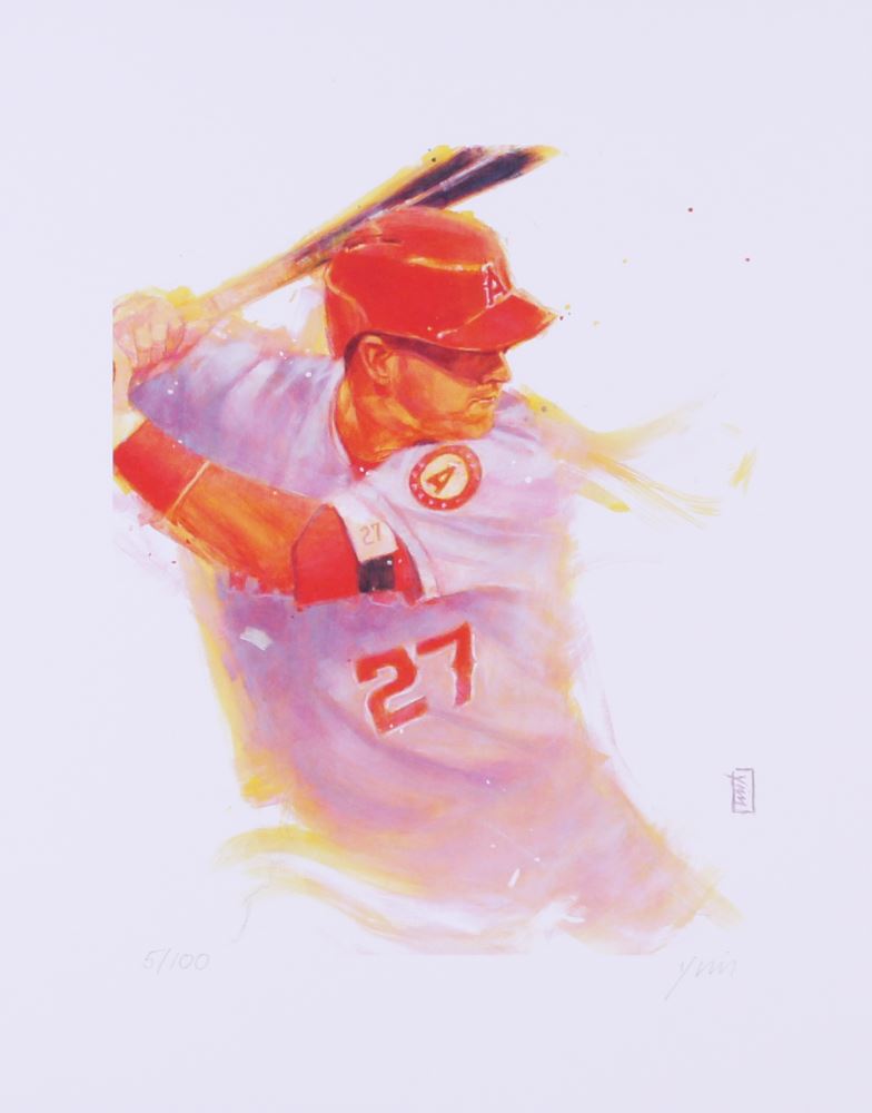 Mike Trout Angels 11x14 Limited Edition Fine Art Print by John Yim #/100