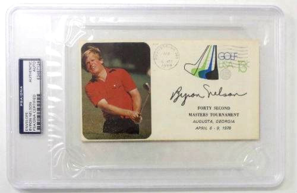 Byron Nelson Signed 1978 42nd Masters Envelope (PSA Encapsulated)